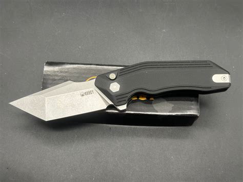 Kubey Yokai Folding Knife Black G 10 Handle 323 Stonewashed 14c28n