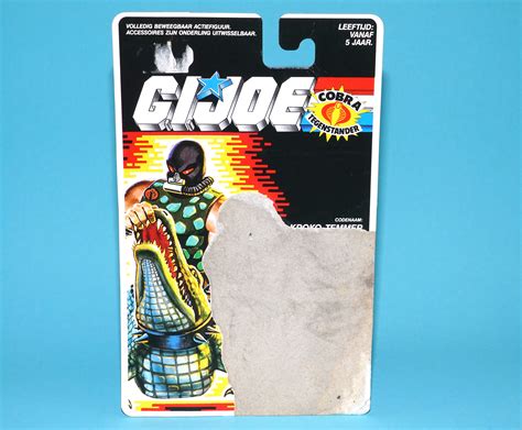 1987 Gi Joe Croc Master V1 Uncut File Card Cardback Nl Dutch 1988 Hasbro Boonsart Shop