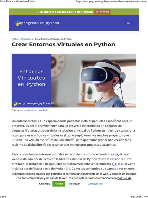Crear Entornos Virtuales En Python Pdf Archivo De Computadora Cookie