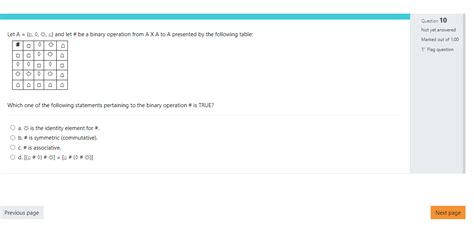 Solved Question 10 Let A ⋄x∙ And Let Be A Binary