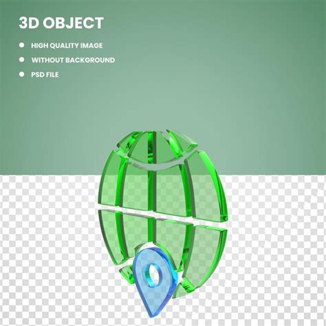 Premium PSD 3d Map Navigate Locate Web Globe