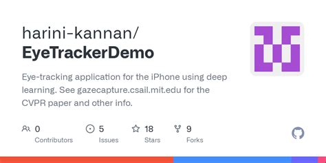 GitHub Harini Kannan EyeTrackerDemo Eye Tracking Application For The IPhone Using Deep
