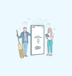 System Software Update And Upgrade Concept Vector Image