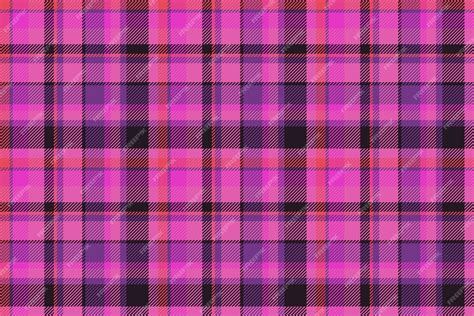 격자 무늬 배경은 섬유 인쇄 포장지 선물 카드 또는 벽지를 위한 분홍색 벡터 패브릭 질감의 매끄러운 패턴을 확인합니다 프리미엄 벡터