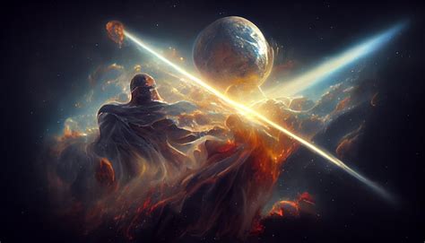 Premium Photo Celestial Being Shaped Entity In Space Galaxy Concept Art Illustration