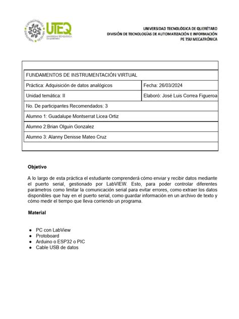 Practica Visa Serial Pdf Archivo De Computadora Arduino