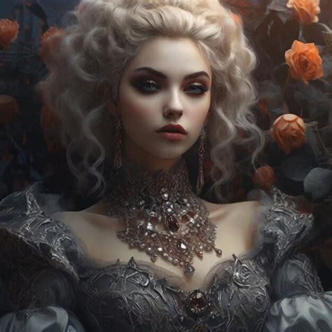 Beautiful Confident Vampire Girl Double Exposure 8k Premium Ai Generated Image