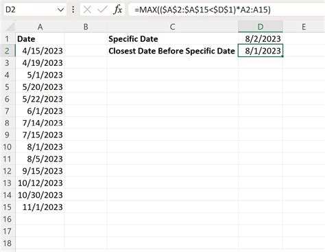 How To Find The Closest Date In Excel With Examples