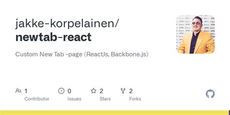 Github Jakke Korpelainennewtab React Custom New Tab Page Reactjs Backbonejs