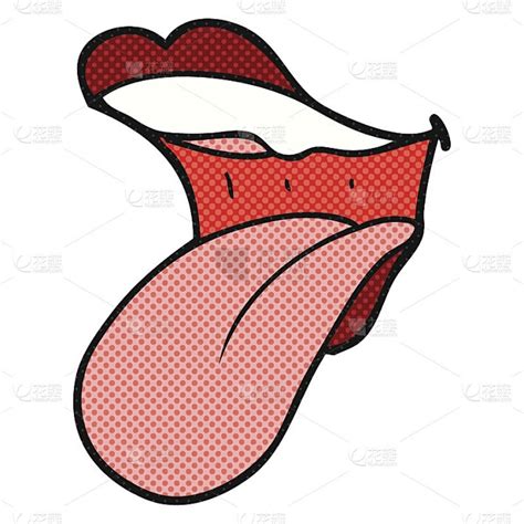 卡通嘴伸出舌头素材 花瓣网