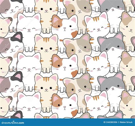 白背景矢量图插图中的猫无缝图案 向量例证 插画 包括有 方式 例证 背包 国际 看板卡 纸张 244380306