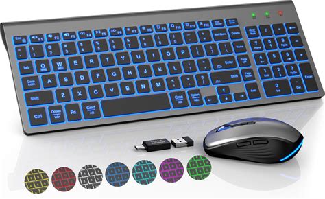 Sablute Wireless Keyboard And Mouse Combo Backlit Compact Quiet Keyboard With Rgb