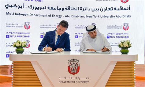 Abu Dhabi Doe Inks Deals With Nyu Abu Dhabi To Enhance Energy And Water Sustainability
