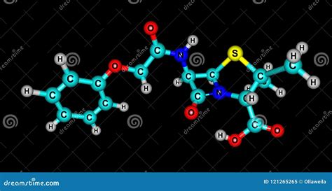 Ceftolozane Molecular Structure Isolated On Black Stock Illustration