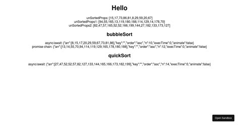 Example Collection Of Algos In Reactjs Codesandbox