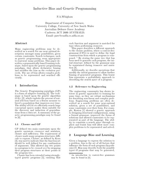 pdf inductive bias and genetic programming