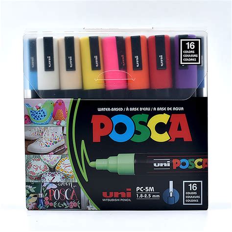 Marcador Grueso Uni Posca Colores Surtidos Con 16 Pzas 315pc5m 16c Ofix