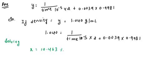 Solved The Density Of Sugar Solutions At Various Concentrations Is