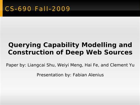Querying Capability Modeling Odp