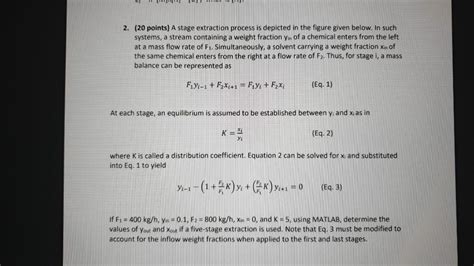 solved 2 20 points a stage extraction process is depicted