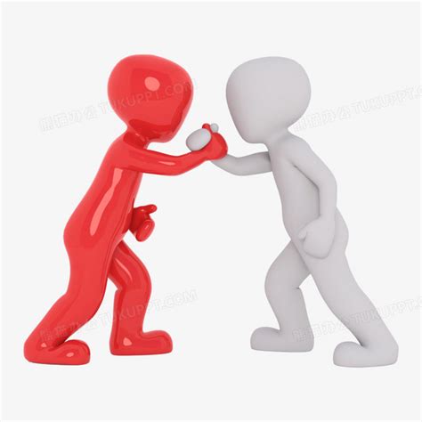 3d立体小人掰手腕决胜负png图片素材下载立体小人png熊猫办公