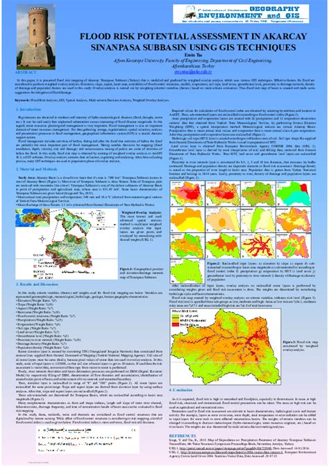 Pdf Flood Risk Potential Assessment In Akarcay Sinanpasa Subbasin Using Gis Techniques