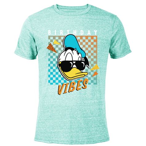 Disney Donald Duck Birthday Vibes 80s Short Sleeve Blended T Shirt