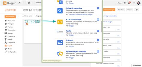 utilizando o gadget html javascript para inserir um banner na plataforma blogger rede blogs