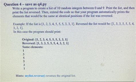 Solved Uestion 4 Save As Q4py Write A Program To Create A