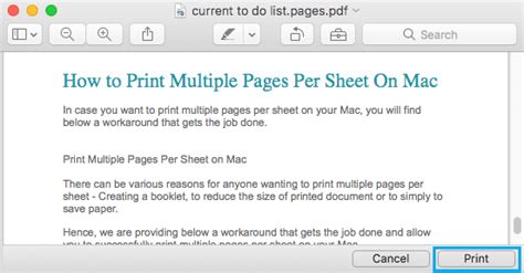How To Print Two Pages Per Sheet On Mac Techbout