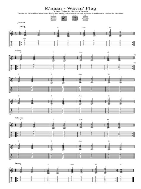 Knaan Wavin Flag Guitar Tabs And Guitar Chords Pdf Songs Rock