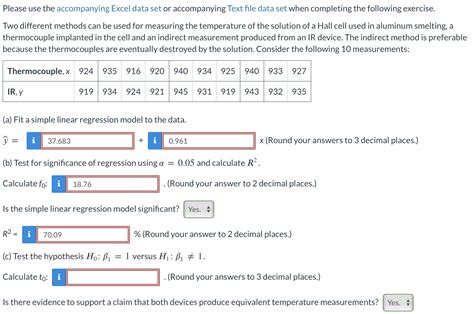 Solved Please Use The Accompanying Excel Data Set Or