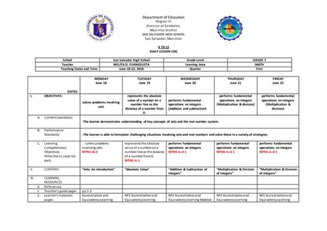 Dll Math Grade 7 Third Week Docx