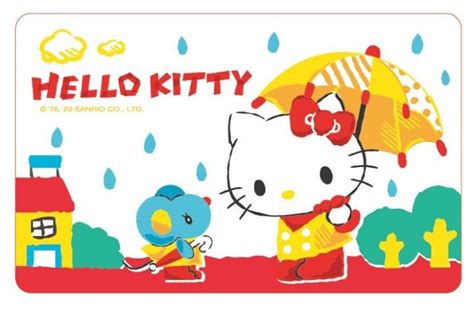 Sanrio Hello Kitty三麗鷗凱蒂貓雨天塗鴉吹泡泡悠遊卡3張不分售 Yahoo奇摩拍賣