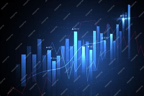 주식 시장 투자 거래의 비즈니스 촛불 스틱 그래프 차트 배경 디자인 강세 포인트 그래프 벡터 일러스트 레이 션의 추세 프리미엄 벡터