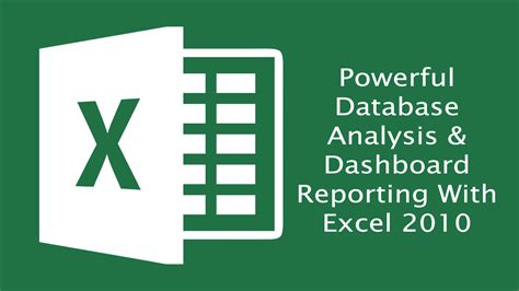training powerful database analysis and dashboard reporting with excel