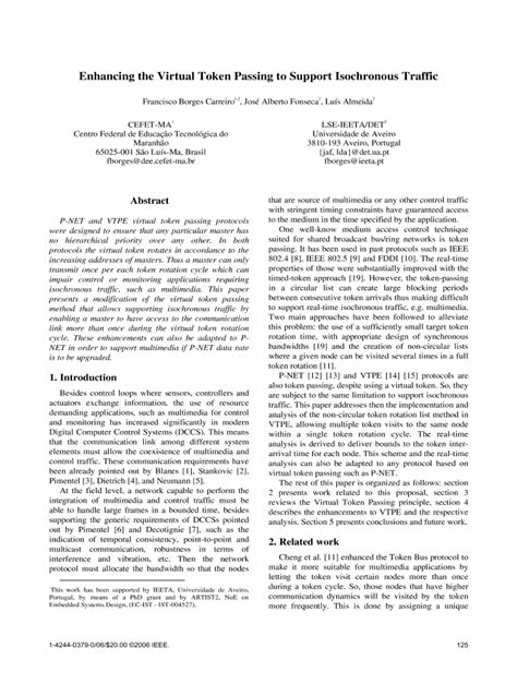 Enhancing The Virtual Token Passing To Support Isochronous Traffic Ieee Conference Publication