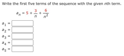 Solved Write The First Five Terms Of The Sequence With The Chegg