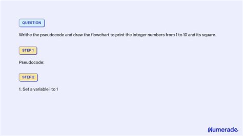Solved Writhe The Pseudocode And Draw The Flowchart To Print The