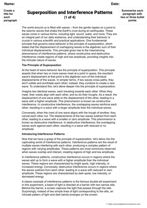Superposition And Interference Patterns By Digital Science Lesson Superposition And Interference Patterns By Digital Science Lesson