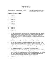 PS1 121 2021 Pdf CHEMISTRY 121 Problem Set 1 Distribution Date Wed September 29 2021 Due