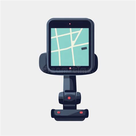 Modern GPS Device On Stand With Map Displaying Location And Navigation Directions Ideal For