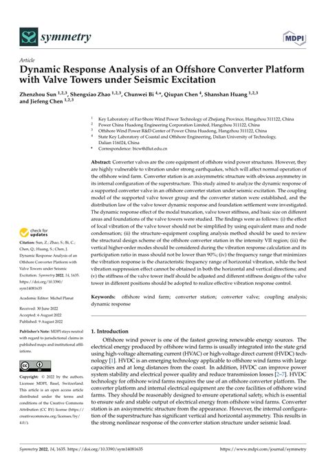 Pdf Dynamic Response Analysis Of An Offshore Converter Platform With