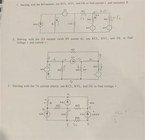 Solved Starting With The Resistor Use KCL KVL And Chegg