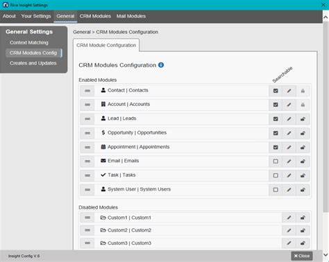 Configure Which Modules Are Searchable In Riva Insight Riva Engine