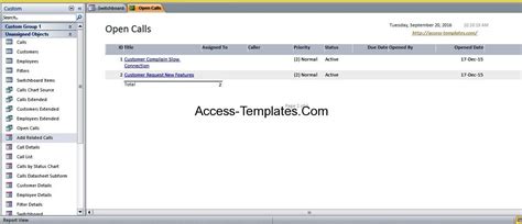 Call Tracking And Monitoring Access Database Template Access Database