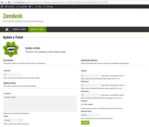 creating wp plugin for remote managing zendesk tickets via gravity