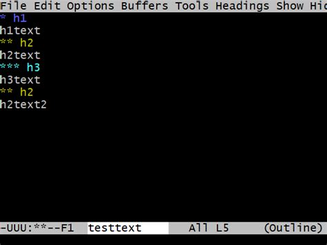 EmacsでアウトラインエディタOutline mode編