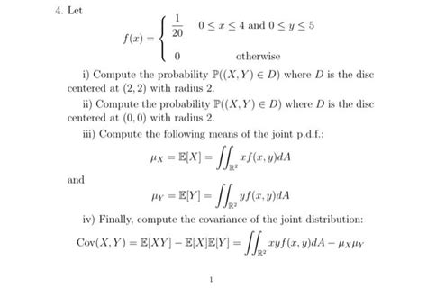 Solved 4 Let Fx 20100≤x≤4 And 0≤y≤5 Otherwise I