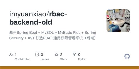 github imyuanxiao rbac backend old 基于spring boot mysql mybatis